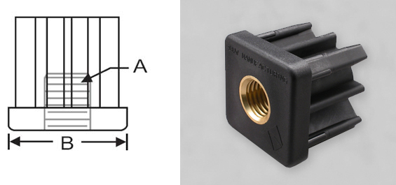 Threaded Tube Ends (Square, Brass Insert, Inch) | S&W Manufacturing